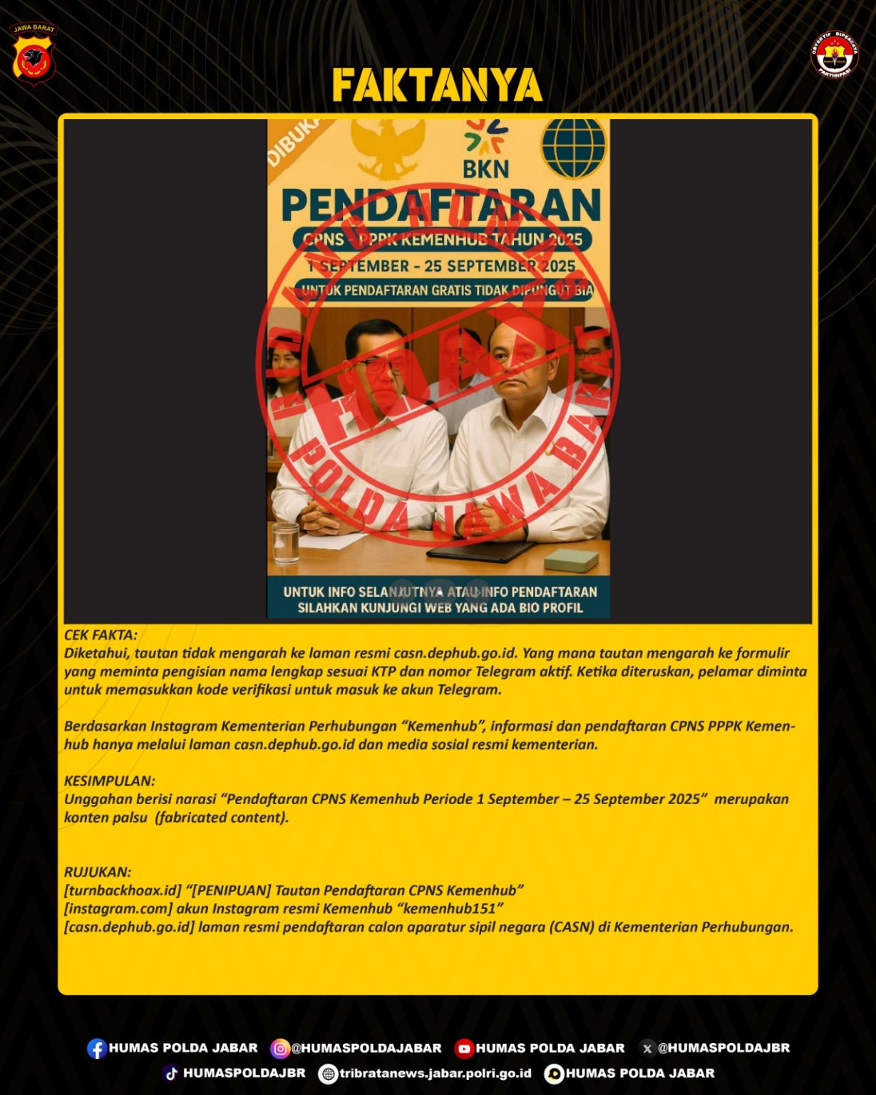 [PENIPUAN] Pendaftaran CPNS Kemenhub Periode 1 September – 25 September 2025 – Tribratanews ...